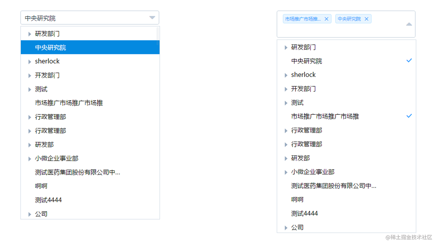 一个树形选择器组件 Vue-treeSelect - 掘金