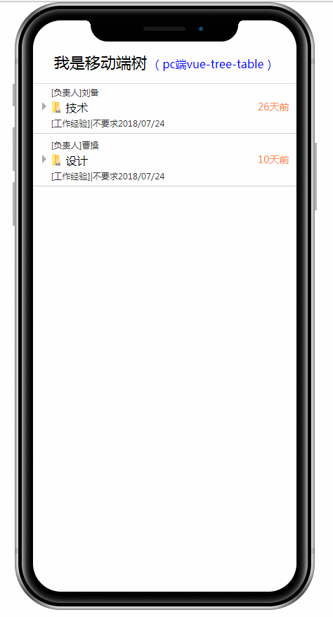基于vue.js实现移动端树形结构的封装注：上面这个iPhoneX效果图是用Devices.css实现的，模拟手机上显示 - 掘金