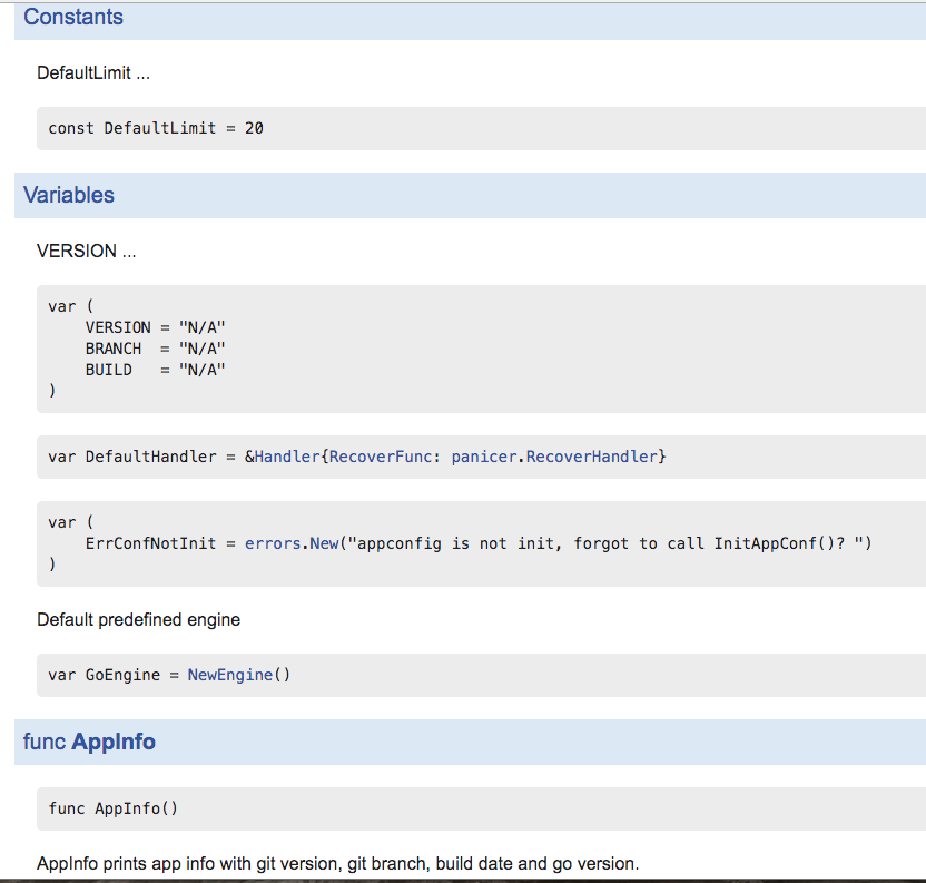 godoc 介绍以及 Golang 注释规范golang 官方有有文档自动生成网站，地址是 godoc.org，比如：l - 掘金