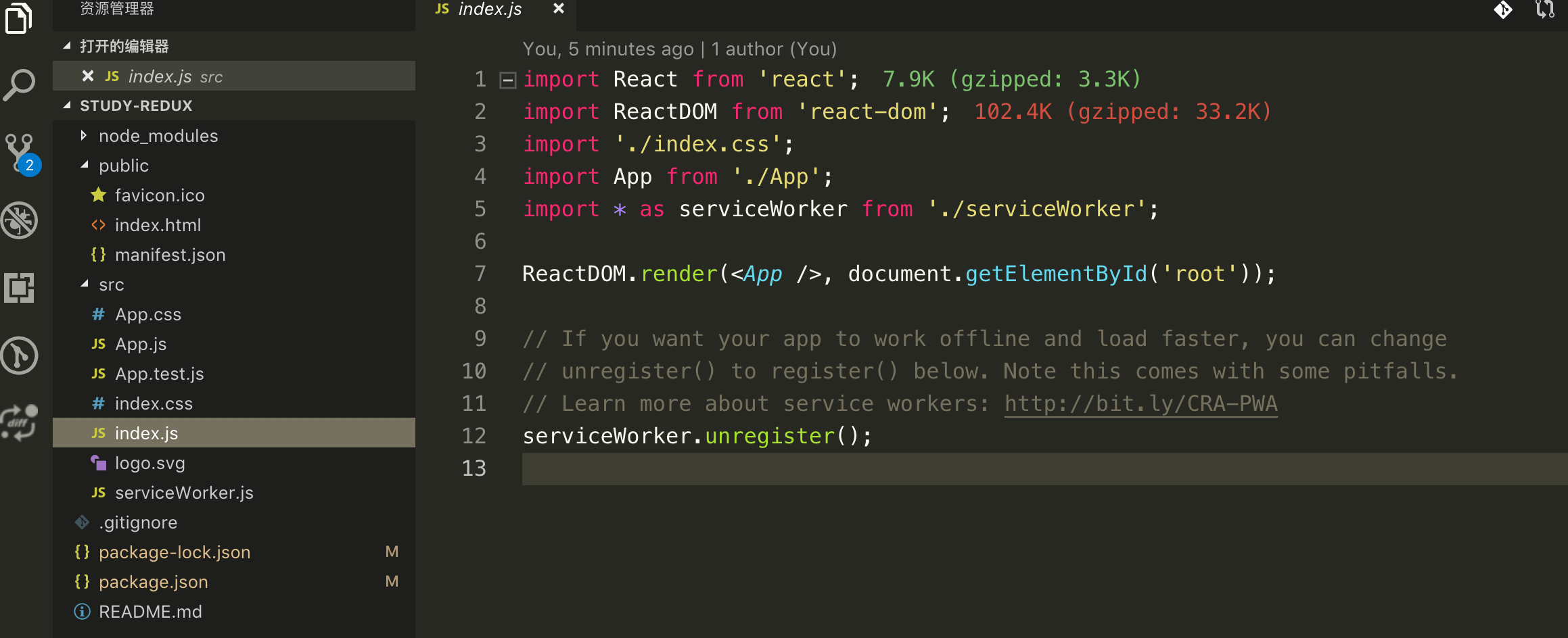 redux-thunk使用教程如果报错，请使用淘宝代理cnpm安装。等待安装完毕，从新npm start启动项目 在工程 - 掘金
