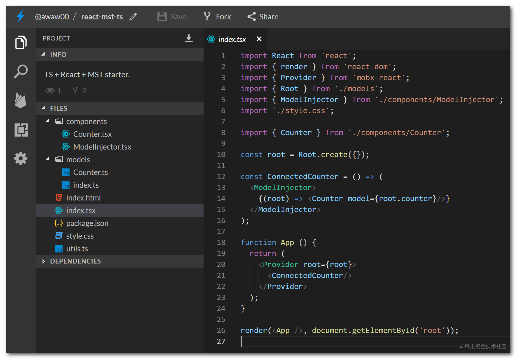 [MobX State Tree数据组件化开发][2]：实例-TodoList - 掘金
