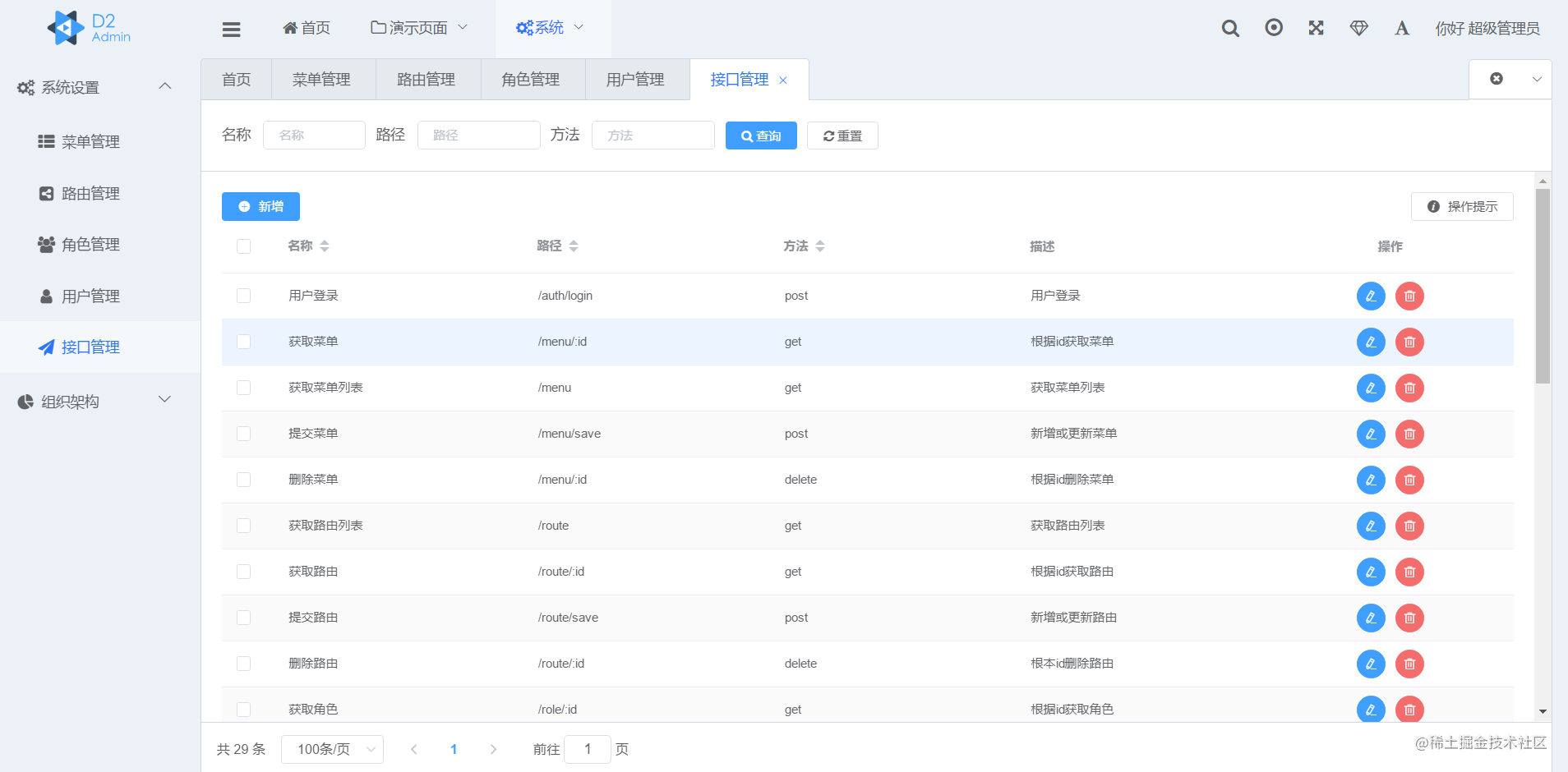 Vue基于d2 Admin的rbac权限管理解决方案 掘金 
