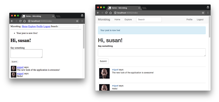 Flask 教程 第十一章：美化这是Flask Mega-Tutorial系列的第十一部分，我将告诉你如何用基于Boot - 掘金
