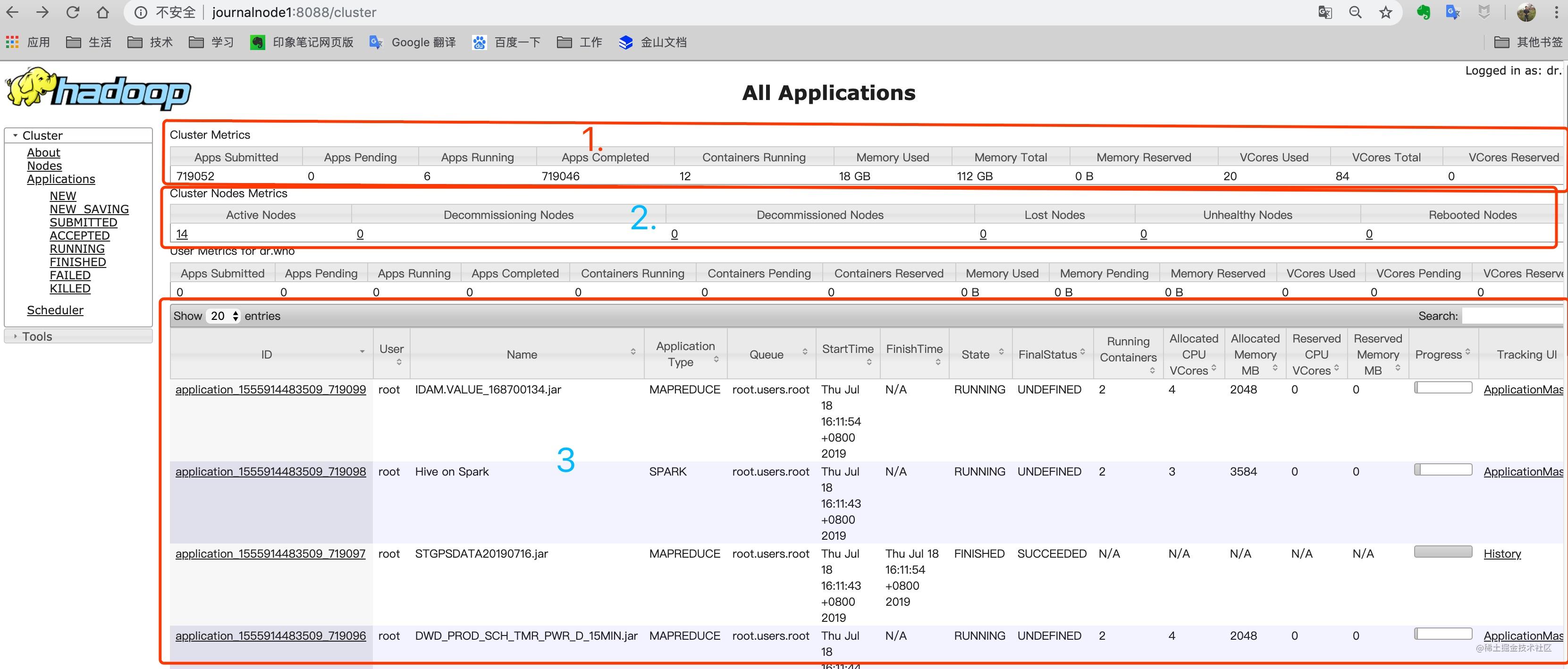在 Yarn 的 UI 页面你可以看到什么？