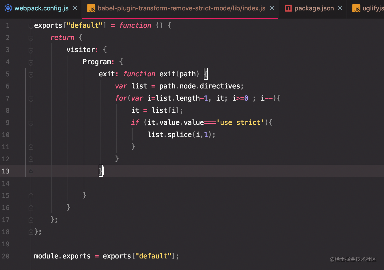 移除webpack打包的use strict - 掘金