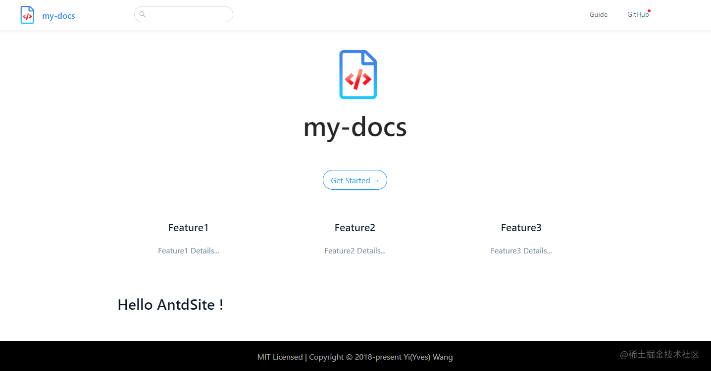 AntdSite - a document generator based on Ant Design and GatsbyJs ...