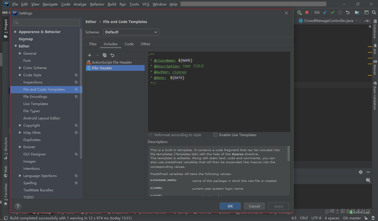 Code Annotation Specification Idea Configures Java Class Method Annotation Templates Moment