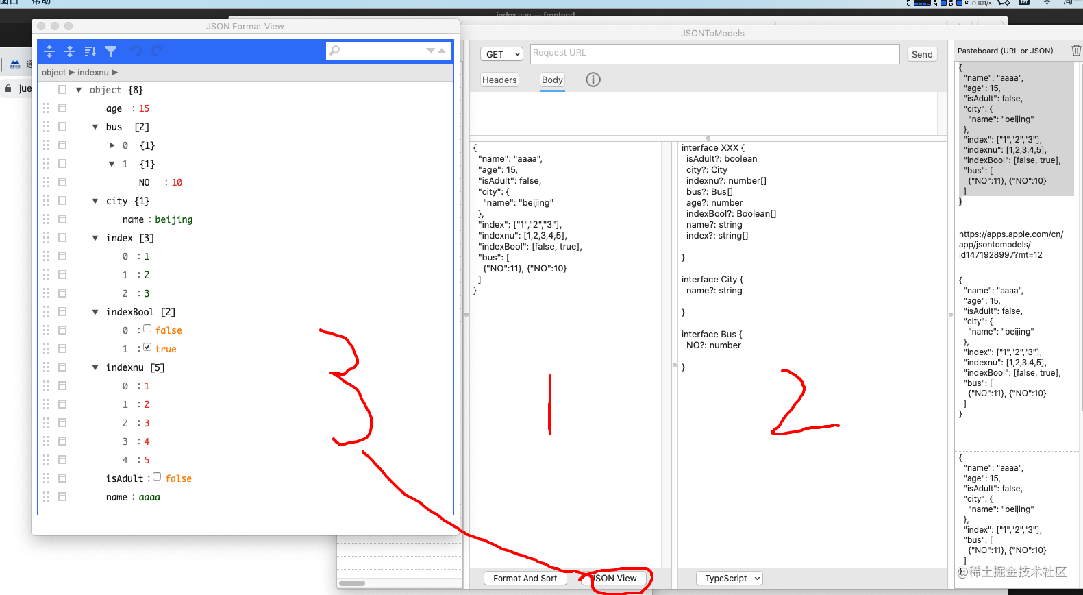 TypeScript JSON interface 
