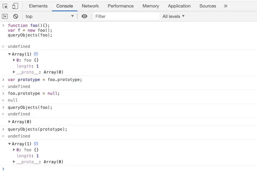 Web应用调试利器：queryObjectsqueryObjects是Chrome 62新增的一个Command Lin - 掘金