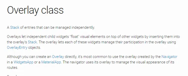 Flutter 使用 Overlay 实现全局弹窗Overlay 这个 widget 是一个 基于 Stack 管理的 - 掘金
