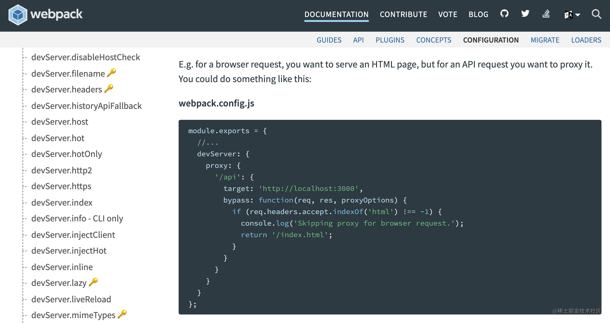 论Webpack proxy-bypass 的正确用法？ - 掘金